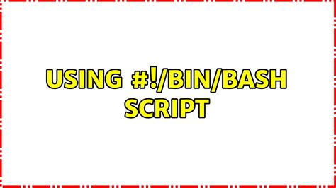 Using Bin Bash Script YouTube