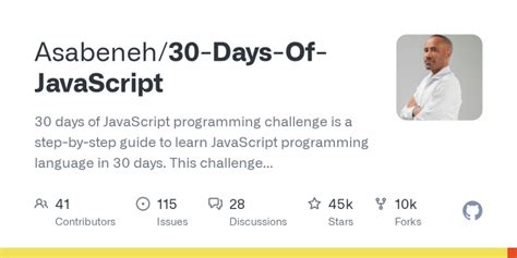 Asabeneh Yetayeh On Linkedin Github Asabeneh30 Days Of Javascript 30 Days Of Javascript