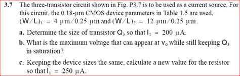 The Three Transistor Circuit Shown In Fig P3 7 Is To Chegg Com