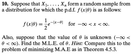 Solved 10 Suppose That X1 Xn Form A Random Sample From A Chegg Com