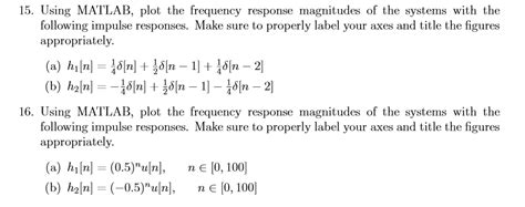 Solved Using MATLAB Plot The Frequency Response Chegg