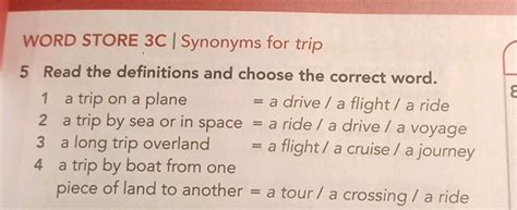 WORD STORE 3C Synonyms For Trip 5 Read The StudyX