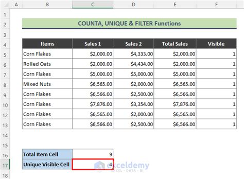 How To Count Only Visible Cells In Excel 5 Tricks Exceldemy