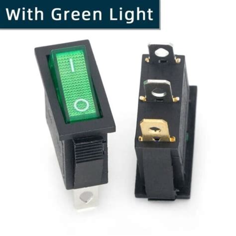 Rectangular Latching Neon Rocker Switch Onoff 3 Pin For Kcd3 16a 250v Ac For Electronic