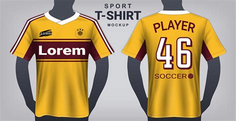 축구 저지와 스포츠 T셔츠 이랑 템플릿 현실적인 그래픽 디자인 전면 및 축구 키트 유니폼 아트 워크 텍스트 이미지 로고 적용을 쉽게 가능성에 대 한 다시 보기 T 셔츠에