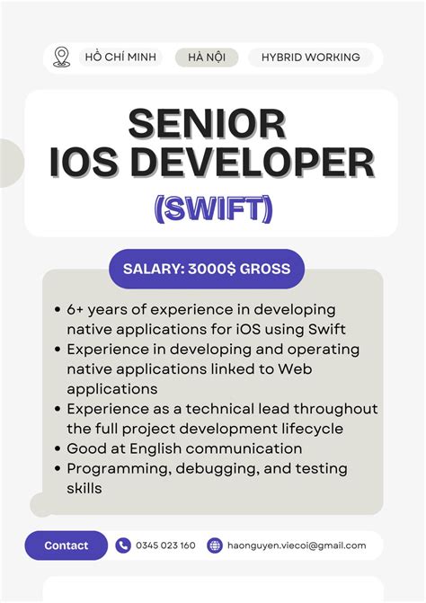hảo nguyễn on linkedin 📌location hybrid working in hcm or hn 💥position senior ios native…