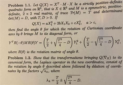 Solved Problem 1 1 Let Q X XT M X Be A Strictly Chegg Com