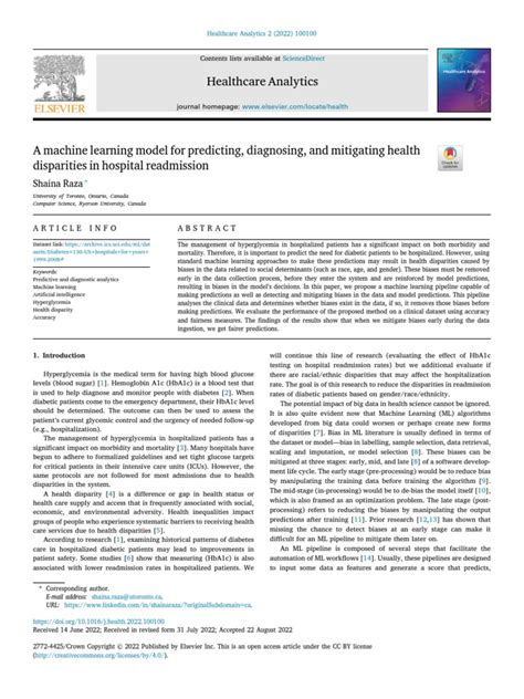 a machine learning model for predicting diagnosing and mitigating