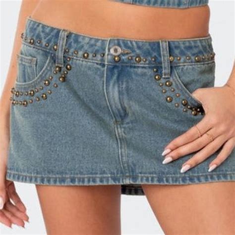 Edikted Jean Mini Skirt Size Xs Super Cute Perfect Depop