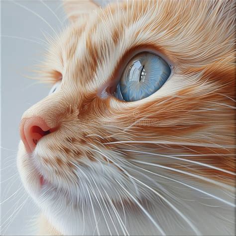 A Close Up View Of A Cat S Face Showing Striking Blue Eyes And Fur Details Stock Image Image