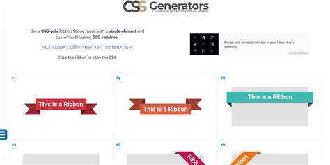 Css Only Ribbon Generator Rodolfo Melogli