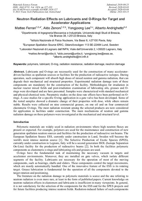 Neutron Radiation Effects On Lubricants And O Rings For Target And Accelerator Applications
