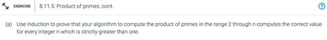 Solved Exercise 8115 Product Of Primes Cont A Use