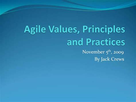 Ppt Agile Values Principles And Practices Powerpoint Presentation
