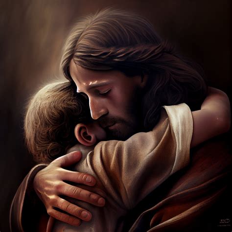Jesús Abrazando Al Niño 3 Etsy México