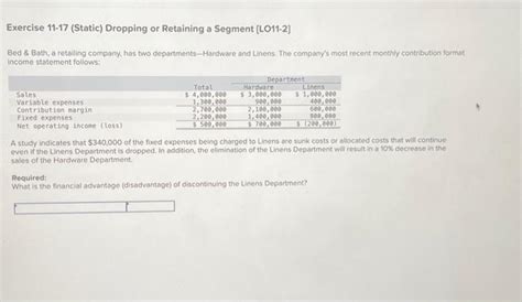 Solved Exercise Static Dropping Or Retaining A Chegg