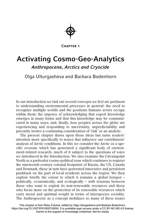 Pdf Chapter 1 Activating Cosmo Geo Analytics Anthropocene Arctics