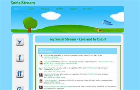 Social Stream HTML5 And CSS3 Template Generating A Fantastic