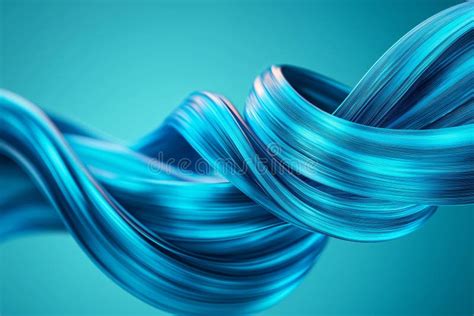 Vibrant Blue Abstract Design Featuring Twisted Wavy Tubes That Create Dynamic Visual Effect