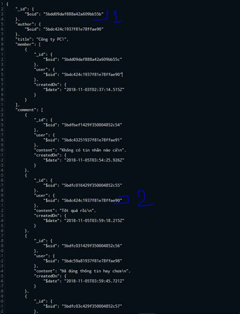 node js how to find comments by user id in group id in mongoose