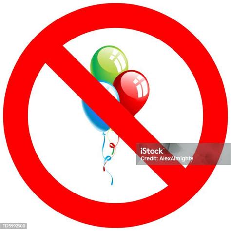 중지 또는 흰색 배경에 고립 Baloons 아이콘 기호를 금지 합니다 공휴일은 금지 벡터 일러스트 레이 션 휴가 이미지를 수