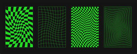 추상적인 와이어프레임 사이버펑크 요소 및 원근법 녹색 그리드와 구체 초현실적 인 기하학적 복고풍 미래 지향적 인 세트입니다