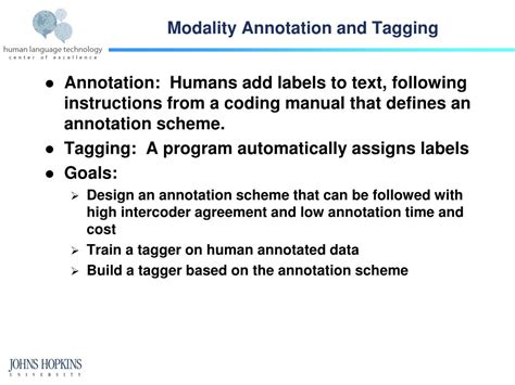 Ppt A Modality Lexicon And Its Use In Automatic Tagging Powerpoint Presentation Id2096833