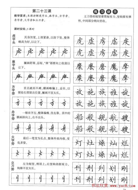 田英章钢笔书法教材 楷书行书笔画偏旁二十三课 第7页 钢笔字帖书法欣赏