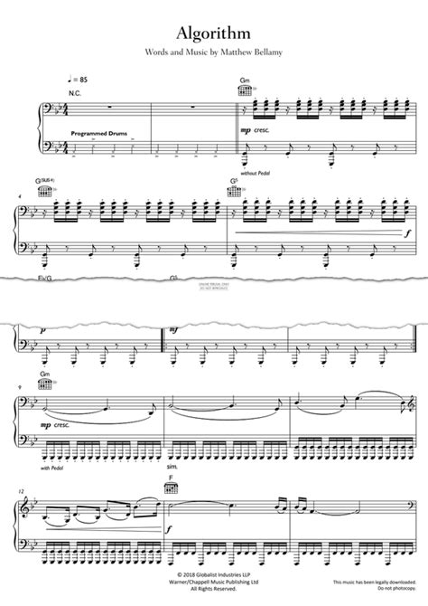 Algorithm Sheet Music By Muse Fbd 35648 Notendownload