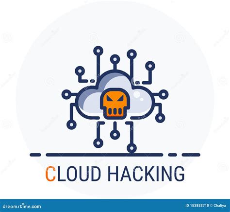 Filled Line Icons Style Hacker Cyber Crime Attack Cloud Hacking For Web Design Ui Ux Mobile