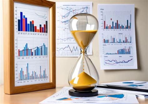Time Management Concept Hourglass With Line Graphs Stock Illustration Illustration Of Charts