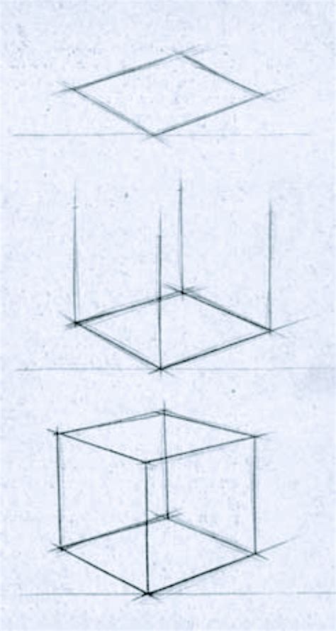 Как нарисовать куб карандашом поэтапно