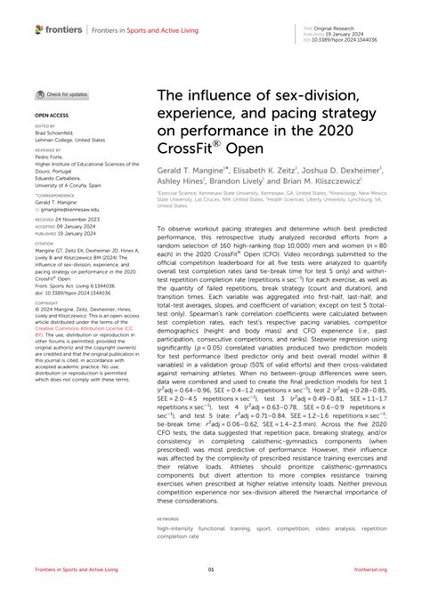 Pdf The Influence Of Sex Division Experience And Pacing Strategy On Pdf The Influence Of Sex Division Experience And Pacing Strategy On