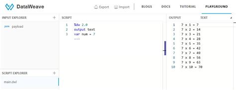 Dataweave Challenge Create A Multiplication Table For 7 Without Dataweave Fun Posted On