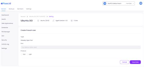 How To Manage Servers Firewall Security On Paas Id