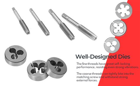Tommars 51 Pc 14 20 To 1 14 Jumbo Tap And Die Set Sae Round Threading Dies For Threading And