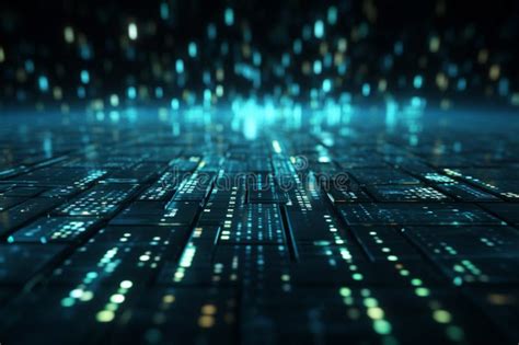 Binary Code Waves Depict Data Flow Digital Security In Internet