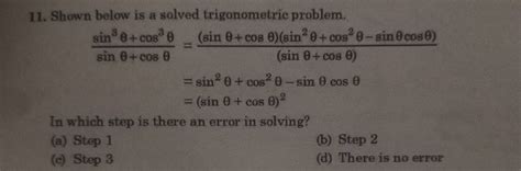 Shown Below Is A Solved Trigonometric Problem Begin{aligned} Frac{ Si