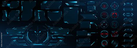 Big Set Of Abstract HUD Elements For Ux Ui Design Futuristic Sci Fi User Interface Dashboard