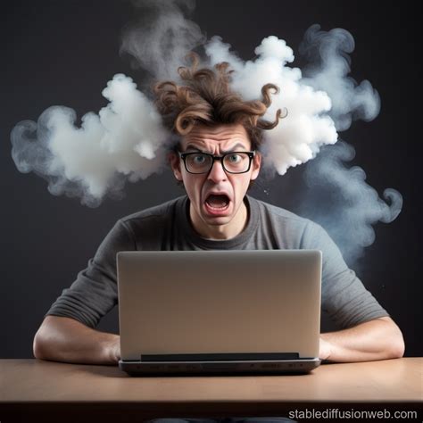 Angry Nerd With Smoke Emitting From Head Stable Diffusion Online