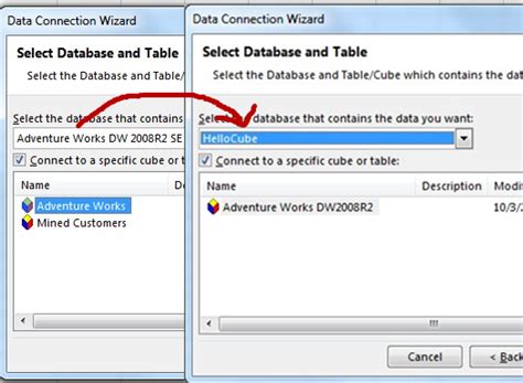 Sql Server Change Default Database Connection In Excel Stack Overflow