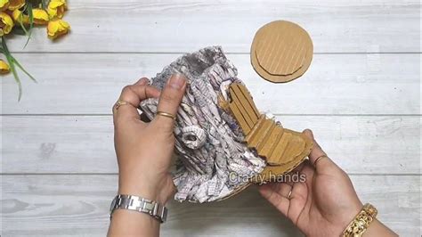 How To Make DIY Tree Stump At Home Using Waste Materials Crafty Hands Art And Craft Diy