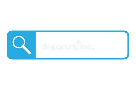 Blue Search Bar Magnifying Glass Icon Minimal Rectangle Vector Web