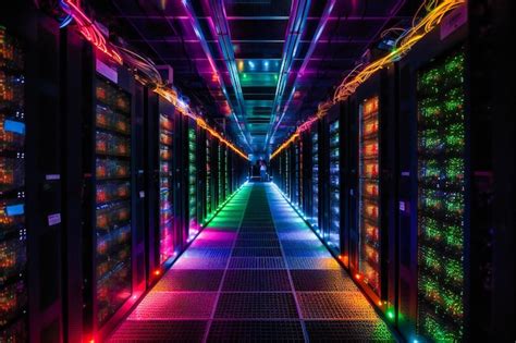 Camera Glides Through A Vast Server Farm Revealing The Intricate