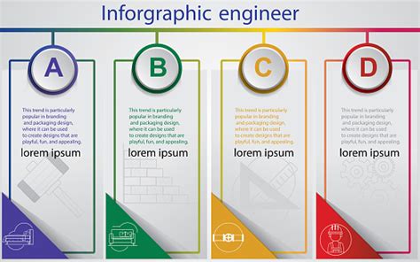 엔지니어링 워크 플로우 템플릿 그래픽 템플릿 인포 그래픽 디자인 레이아웃 기능 디자인 다이어그램 순서도 웹 디자인 배너 개념에 대한 스톡 벡터 아트 및 기타 이미지 Istock