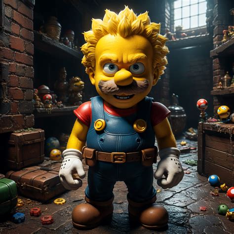 Premium Free Ai Images Bart Simpson Like Super Mario