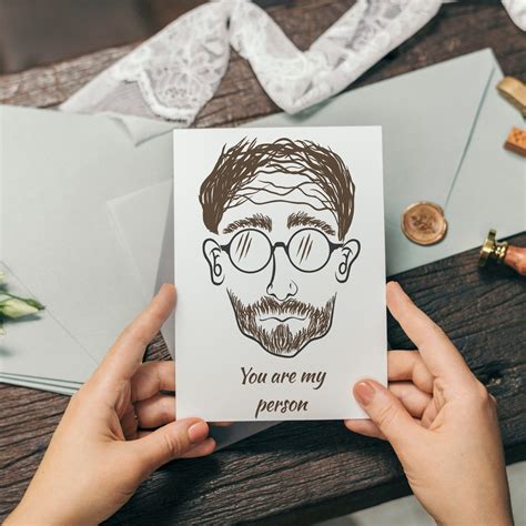 100 рециклирана поздравителна картичка с плик висококачествена текстурирана хартия с портрет