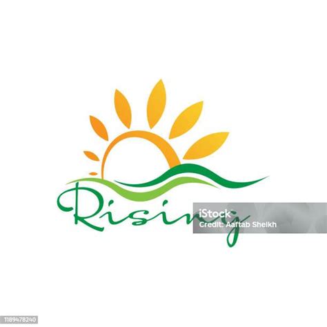 떠오르는 태양 타이포그래피 색상 기호 벡터 크리에이티브 로고 0명에 대한 스톡 벡터 아트 및 기타 이미지 0명 개념 광고 Istock