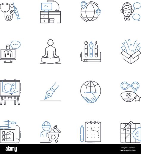 Graphic Designer Line Icons Collection Creativity Design Typography Art Color Layout