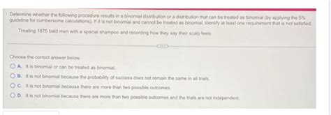 Solved Determine Whether The Following Procedure Results In Chegg